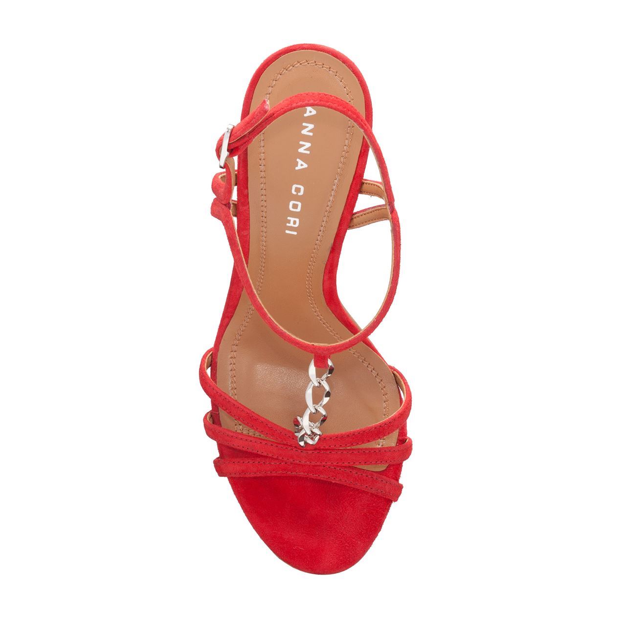 Sandale Dama Rosii 3242 Piele Intoarsa